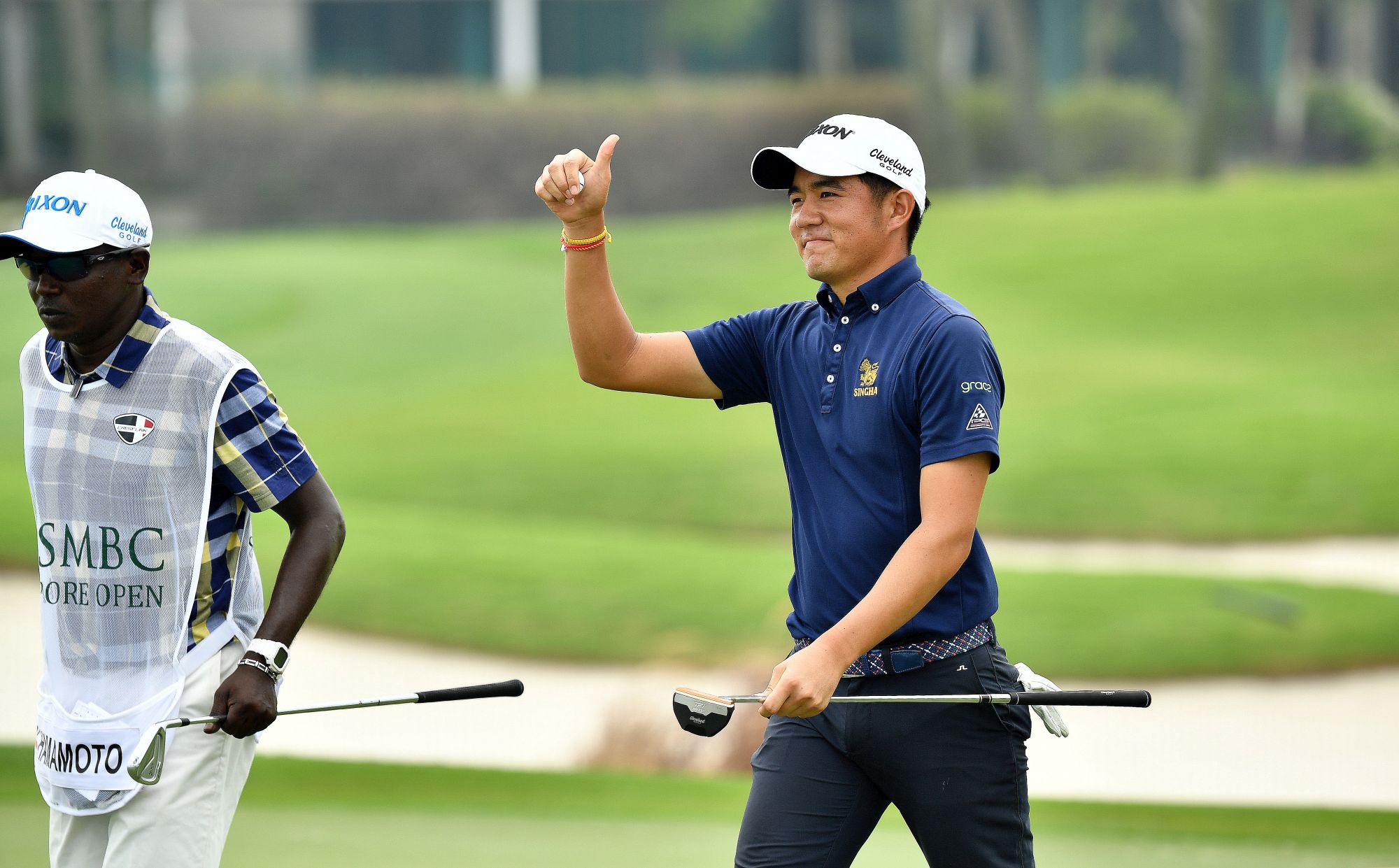 Thumbs up for Kosuke as he seizes first round lead at the SMBC ...